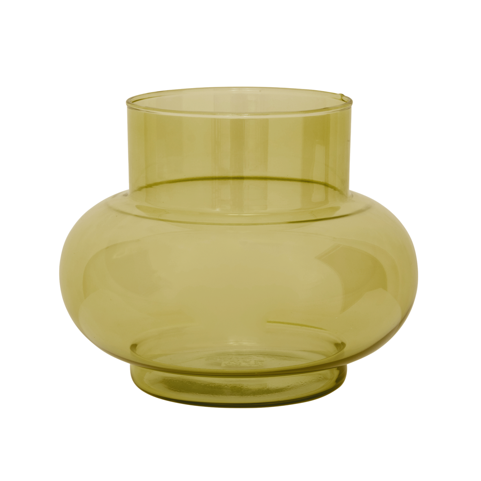 UNC vase recycled glass tummy B olive oil - Sika Wonen